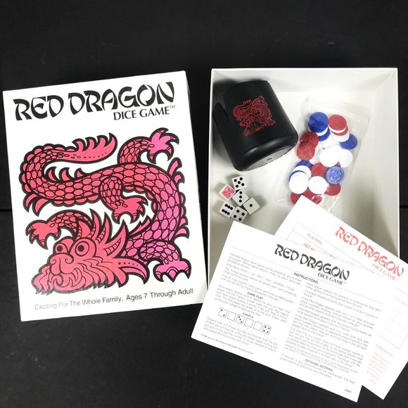 Jax | Games | Vintage Jax Red Dragon Dice Game 995 | Poshmark